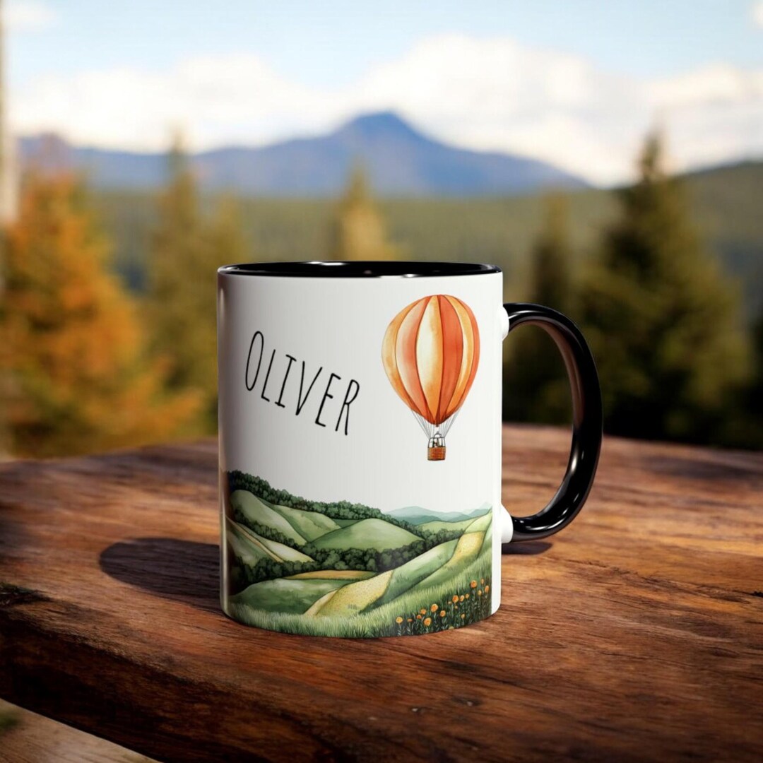 Personalized Hot Air Balloon Mug, Custom Name Hot Air Balloon Gift ...