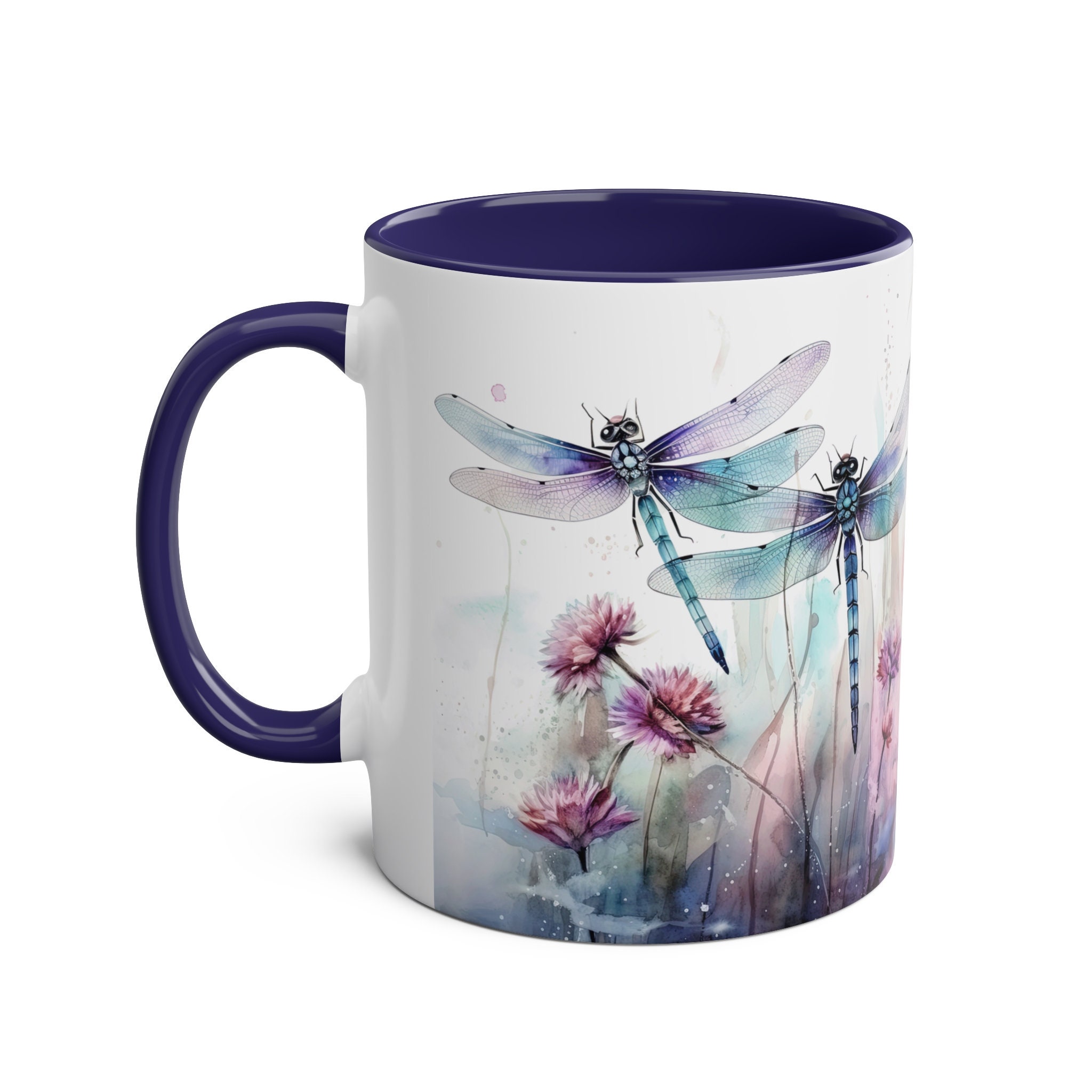 Watercolor Dragonfly Ceramic Mug - 11oz Dragonfly Coffee Mug, Dragon ...