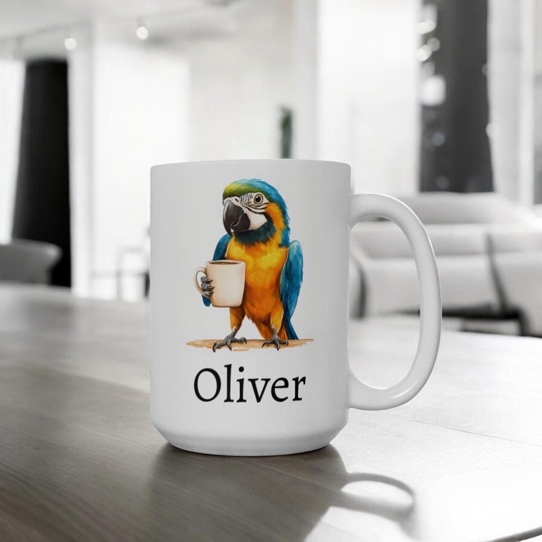 Personalized Parrot Coffee Mug, Custom Name Parrot Cup, 11oz 15oz ...