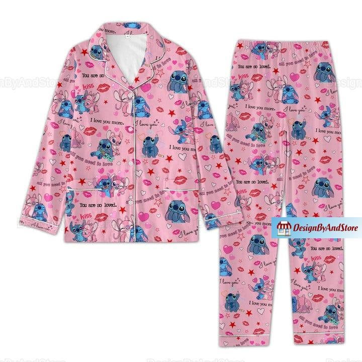 Conjunto de Pijama Disney Stitch, Stitch y Angel, Stitch Lindo, Lilo y Stitch Merch Unisex ...