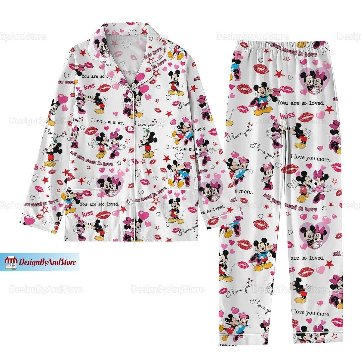 Mickey Minnie Pajamas Set, Minnie Mouse Womens Pajamas, Mickey Mouse ...