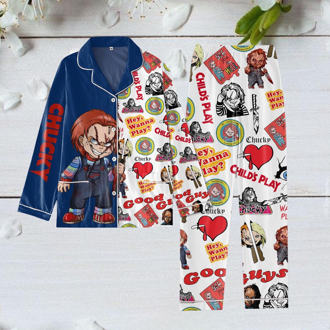Chucky Doll Pajamas Set, Bride of Chucky Pajamas, Chucky Doll Xmas ...