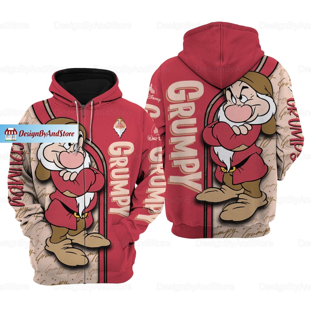 Grumpy Dwarf 3D Hoodies, Disney Grumpy Women Hoodies, Grumpy Disney ...