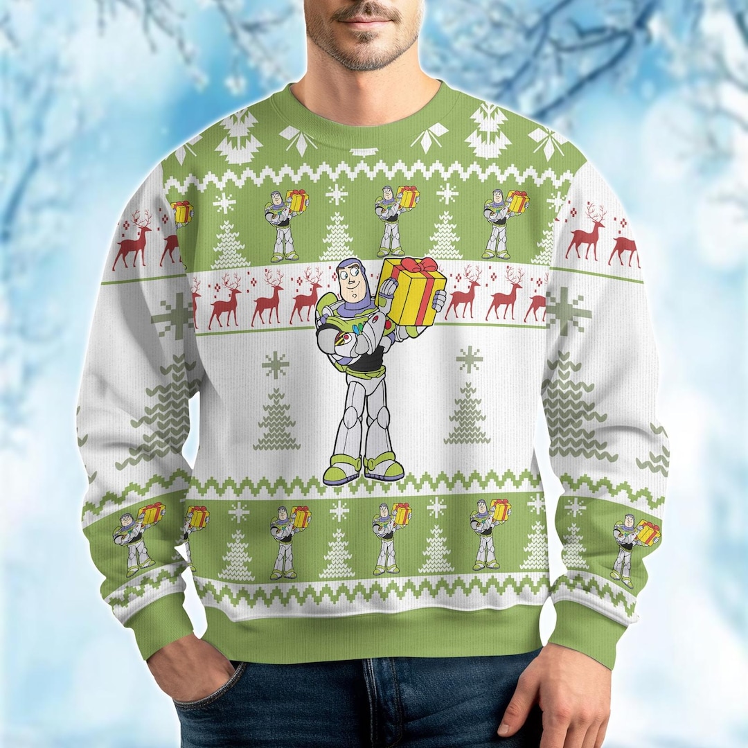 Toy Story Land Ugly Sweater, Buzz Lightyear Christmas Sweater, Disney ...