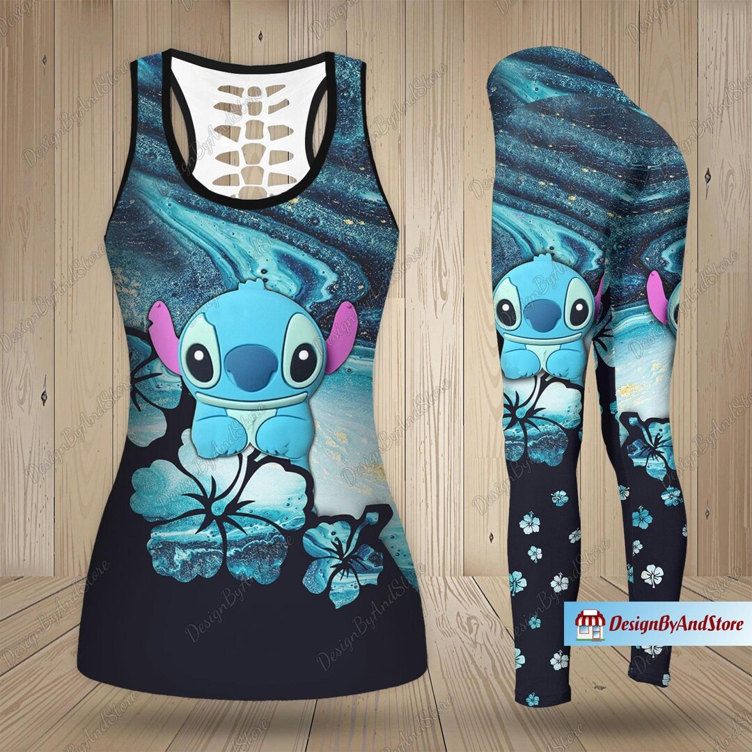 Cute Stitch Tank Top, Disney Stitch Leggings, Stitch Disney Workout ...