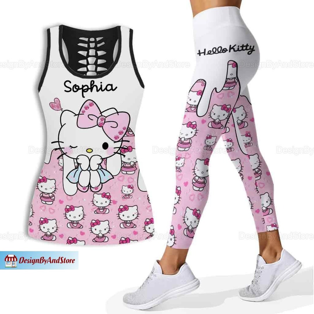 Hello Kitty Tank Top, Hello Kitty Leggings, Hello Kitty Workout Tank ...