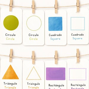 32 Bilingual Shape Flashcards With Dot-outline Version | Learn Shapes ...