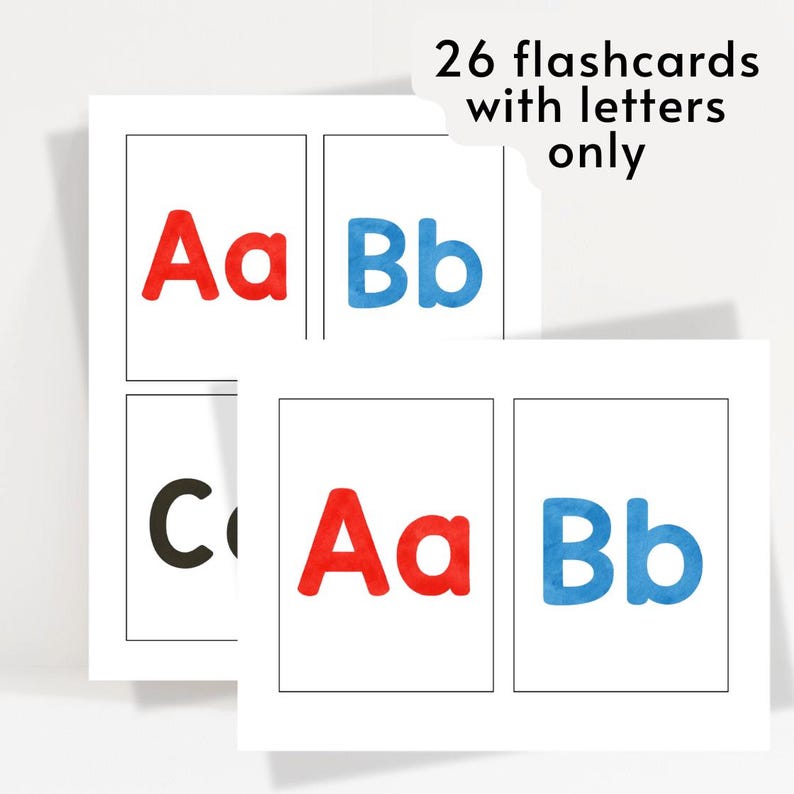 ABC Alphabet Flashcards in English | Watercolor Alphabet Cards for Kids ...
