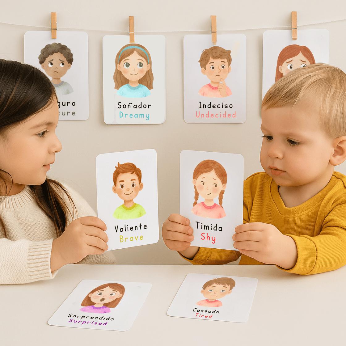 Bilingual Emotion Flashcards | English & Spanish Feelings Cards for ...