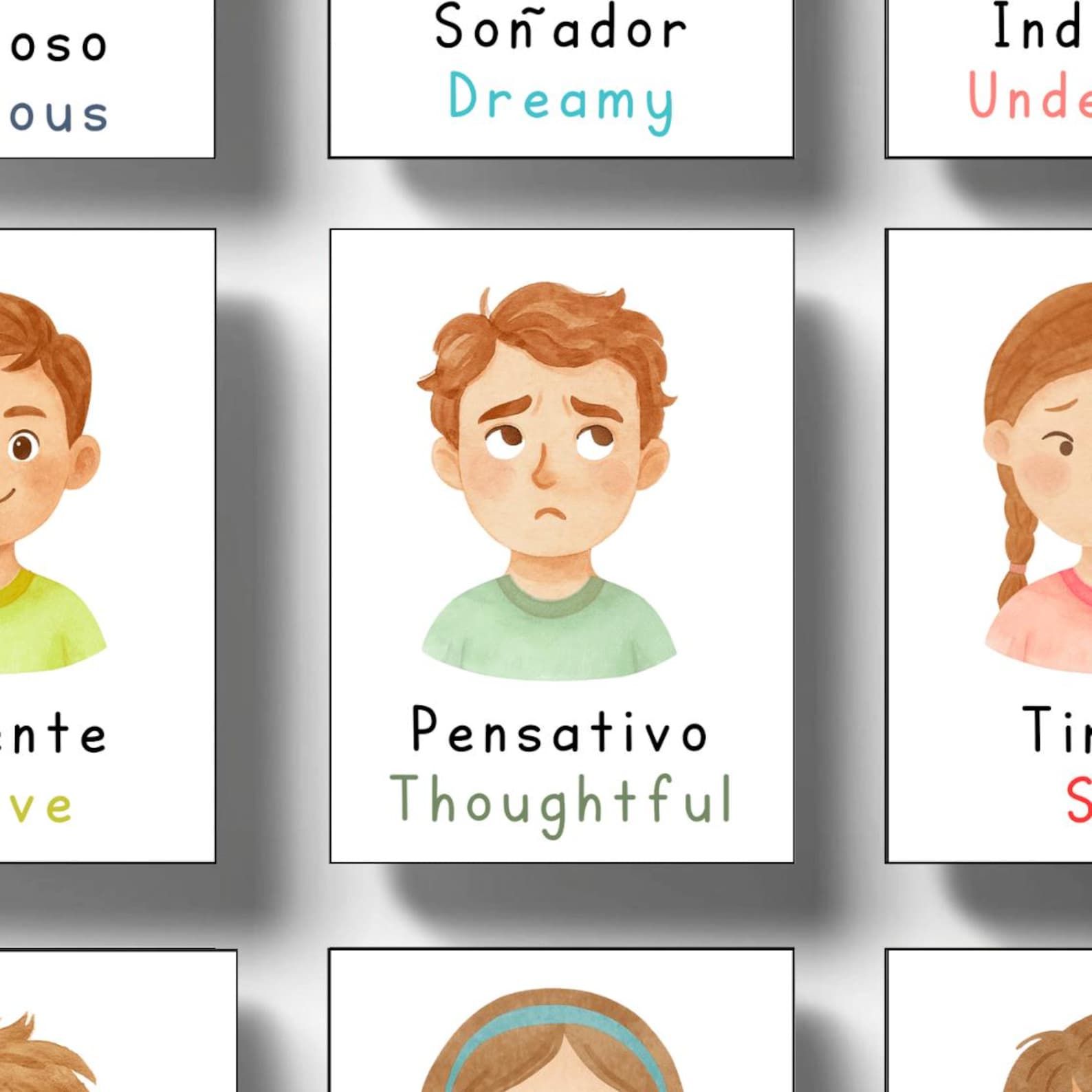 Bilingual Emotion Flashcards | English & Spanish Feelings Cards for ...