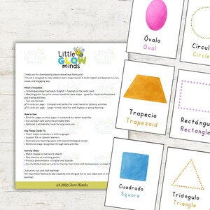 32 Bilingual Shape Flashcards With Dot-outline Version | Learn Shapes ...