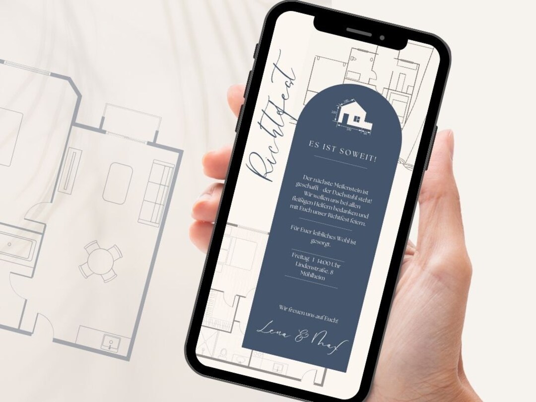 Digital Invitation Topping-out Ceremony Customizable E-card Topping-out ...
