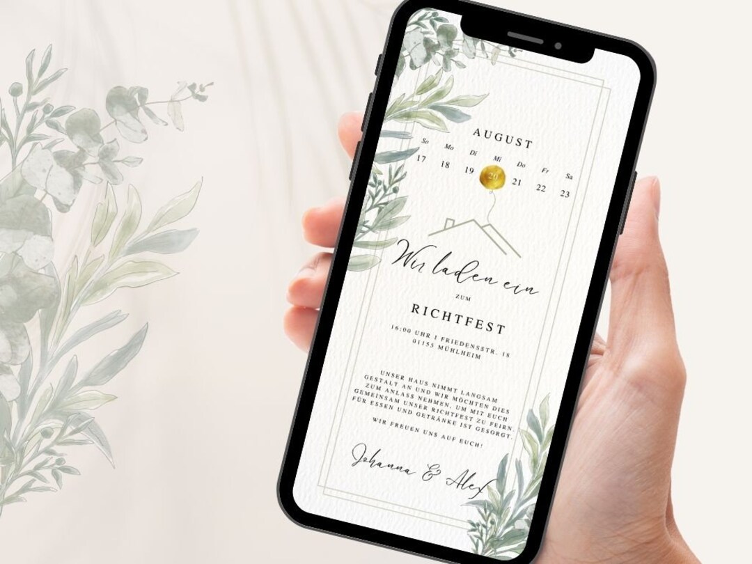 Digital Invitation Topping-out Ceremony | Customizable E-card Topping ...