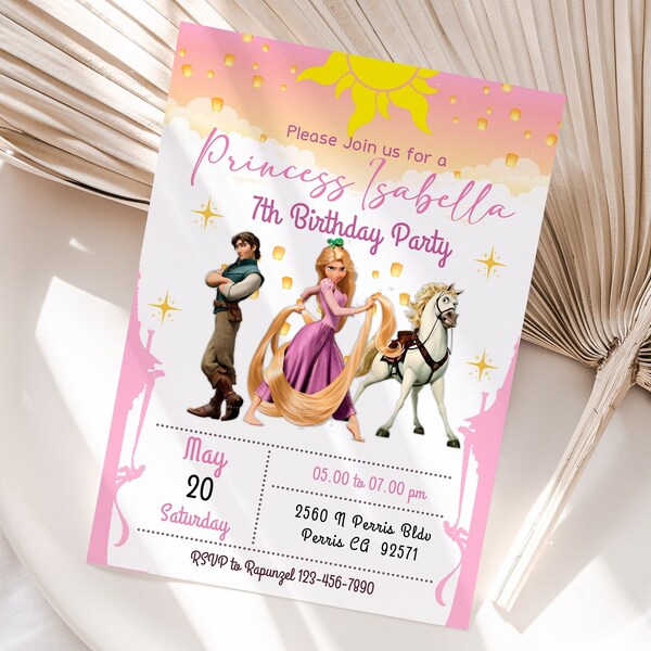 Rapunzel Invitation - Etsy