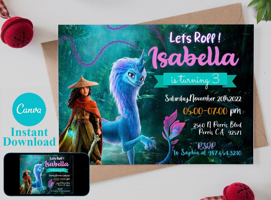 Editable Raya Birthday Invitation Template, Printable Birthday Party ...