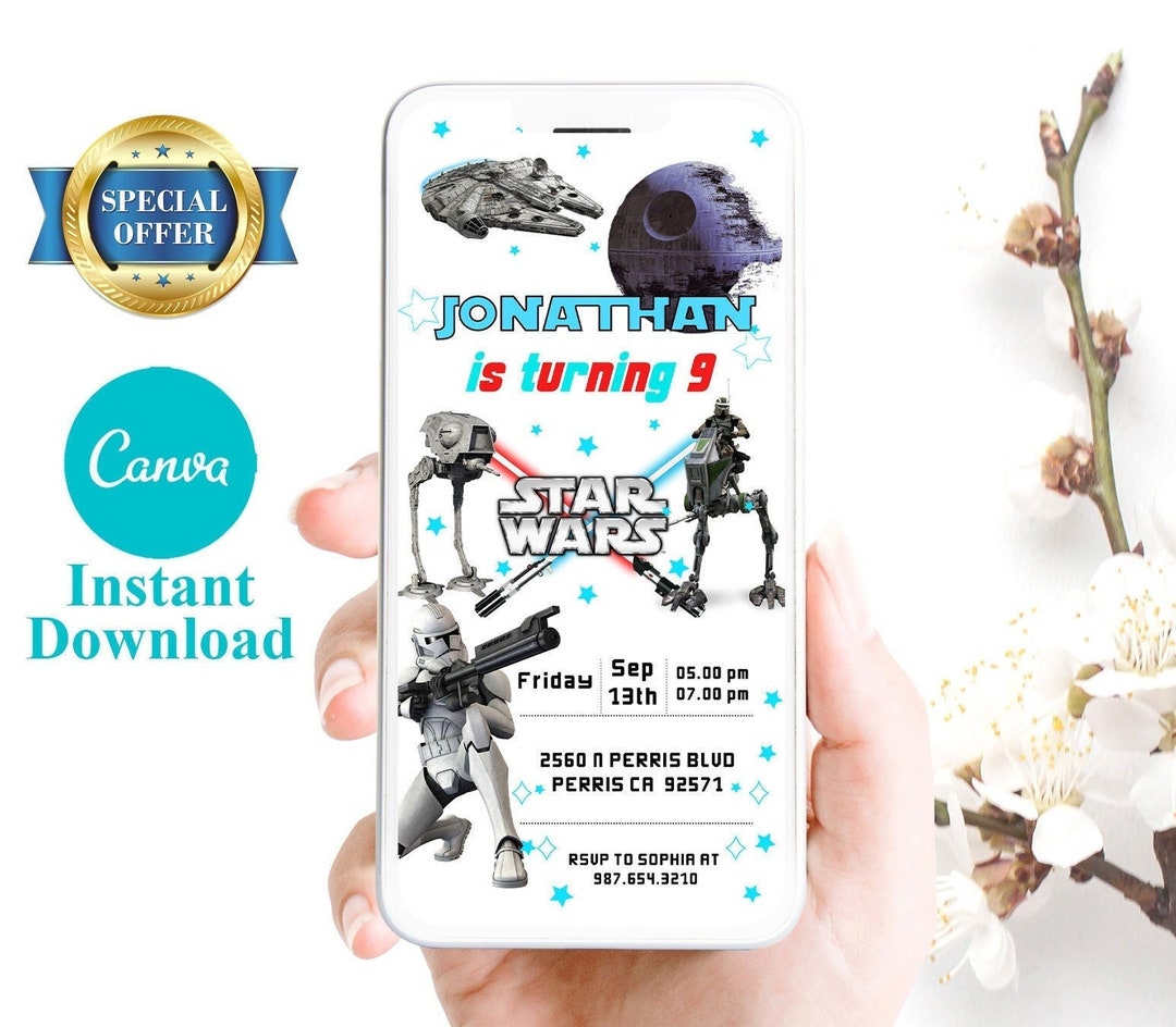 Editable Mobile Birthday Invitation Template Birthday Party - Etsy