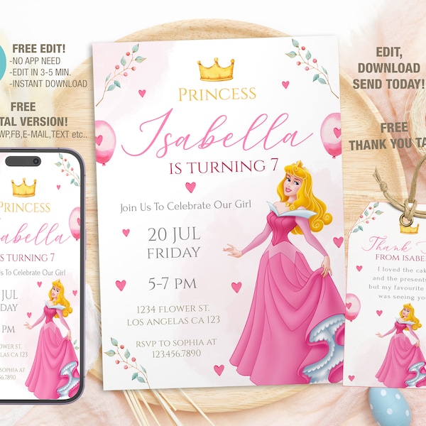 Princess Invitation Etsy
