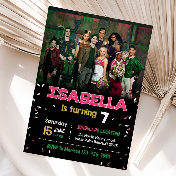 Disneys Zombies Birthday Party Invitations Etsy New Zealand