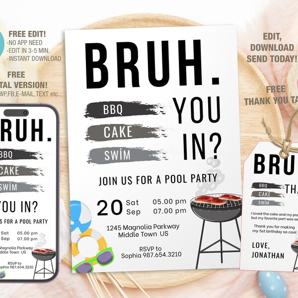 Bruh Invitation - Etsy