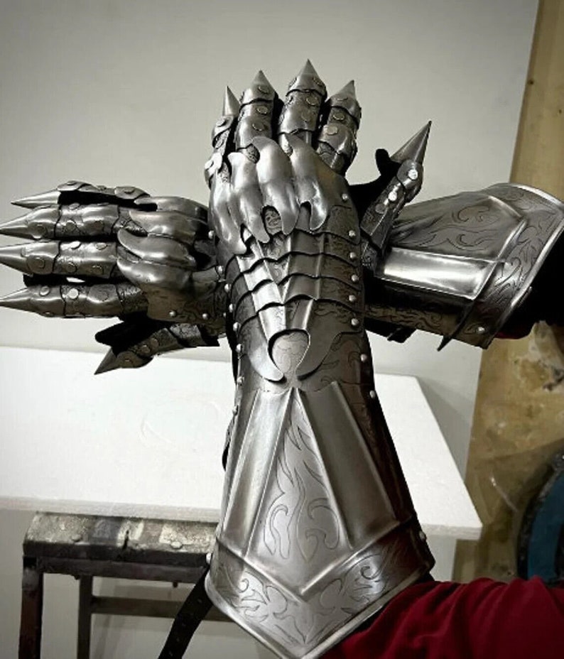 Medieval Steel Gauntlets Handcrafted Authentic Historical Armor ...