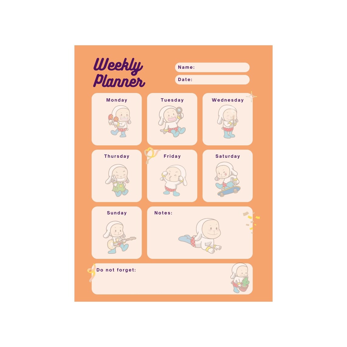 Weekly Schedule for Kids Printable Homeschool Weekly - Etsy