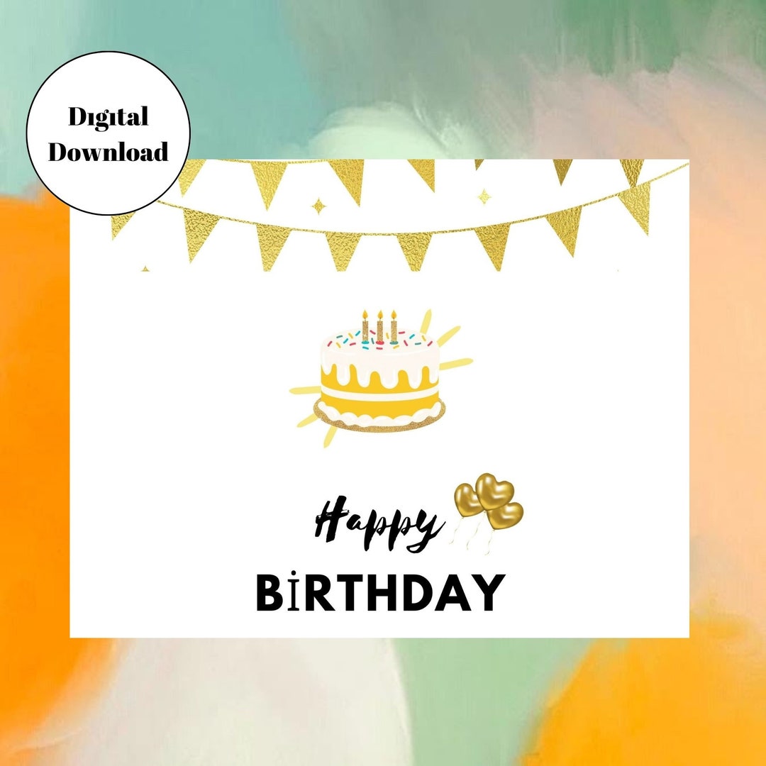 Printable Birthday Card Instant Download Birthday Card to - Etsy