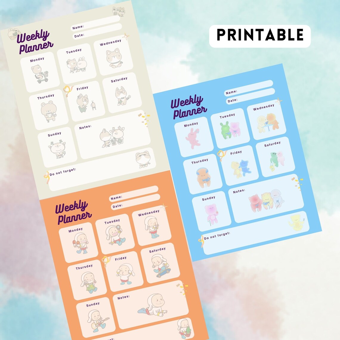 Weekly Schedule for Kids Printable Homeschool Weekly - Etsy