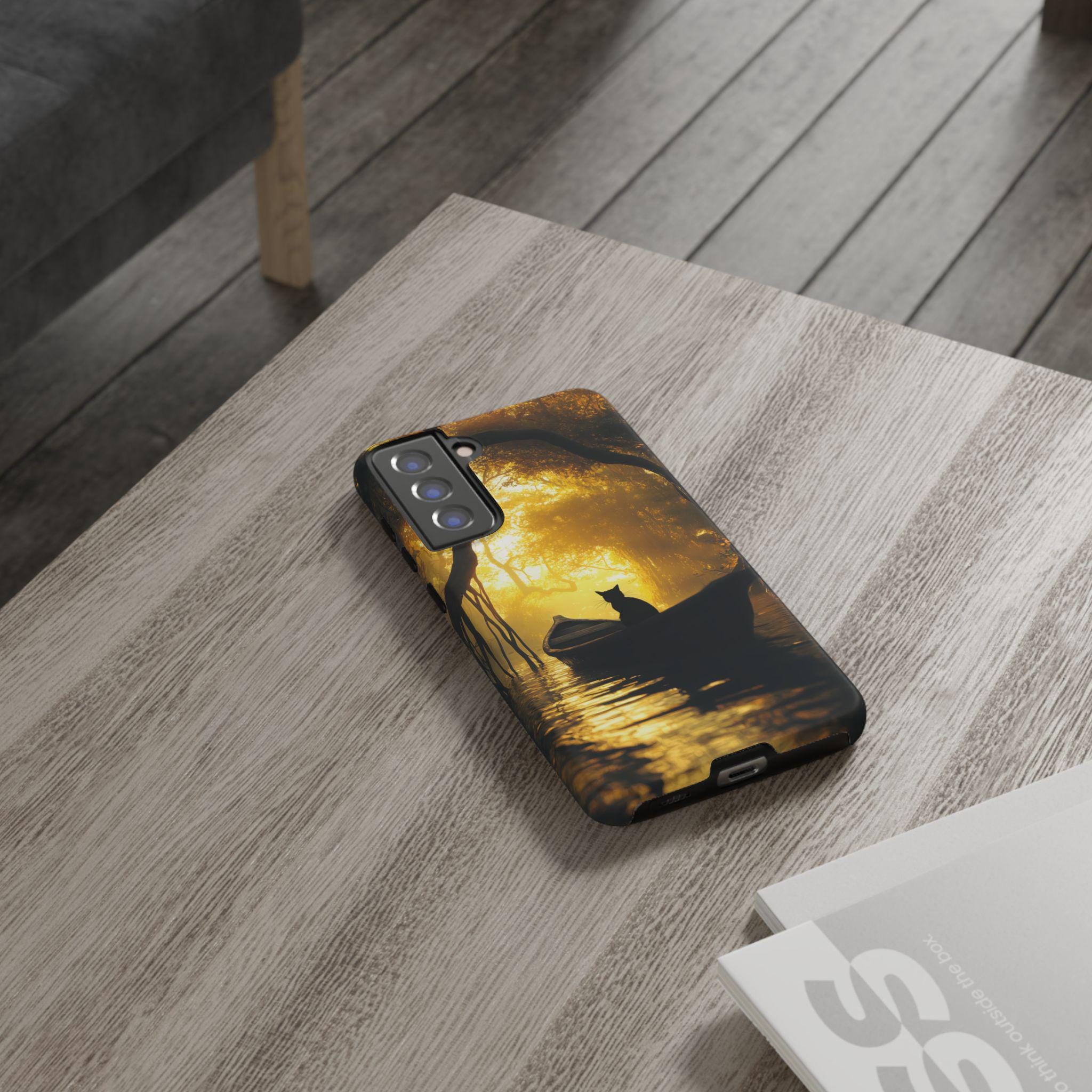 Enchanted Black Cat Silhouette in Boat Phone Case - Iphone, Samsung ...