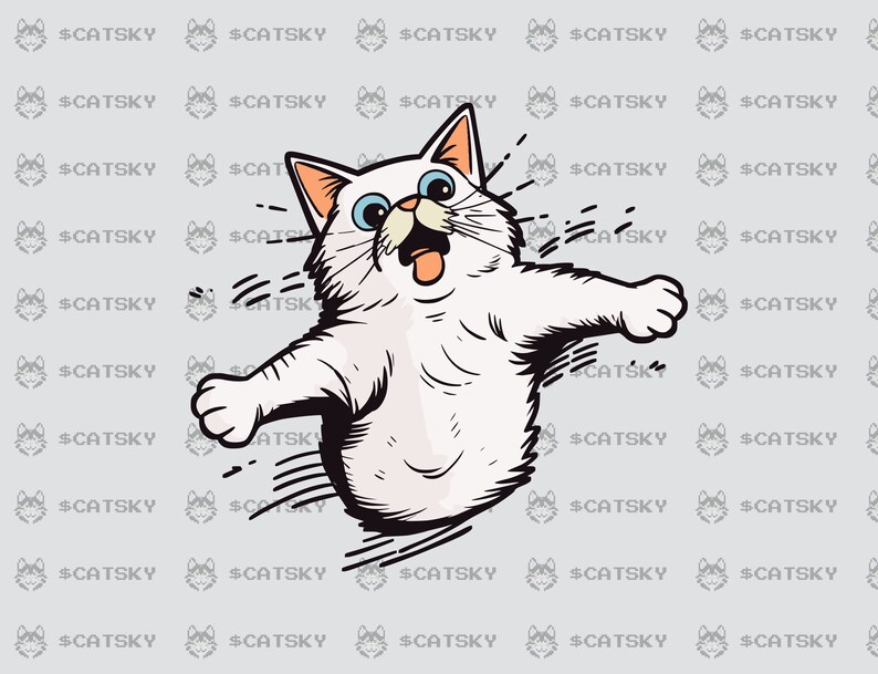 Bursting Cat Vector Clip Art Excited Cat Clipart, SVG, PNG, and PDF ...