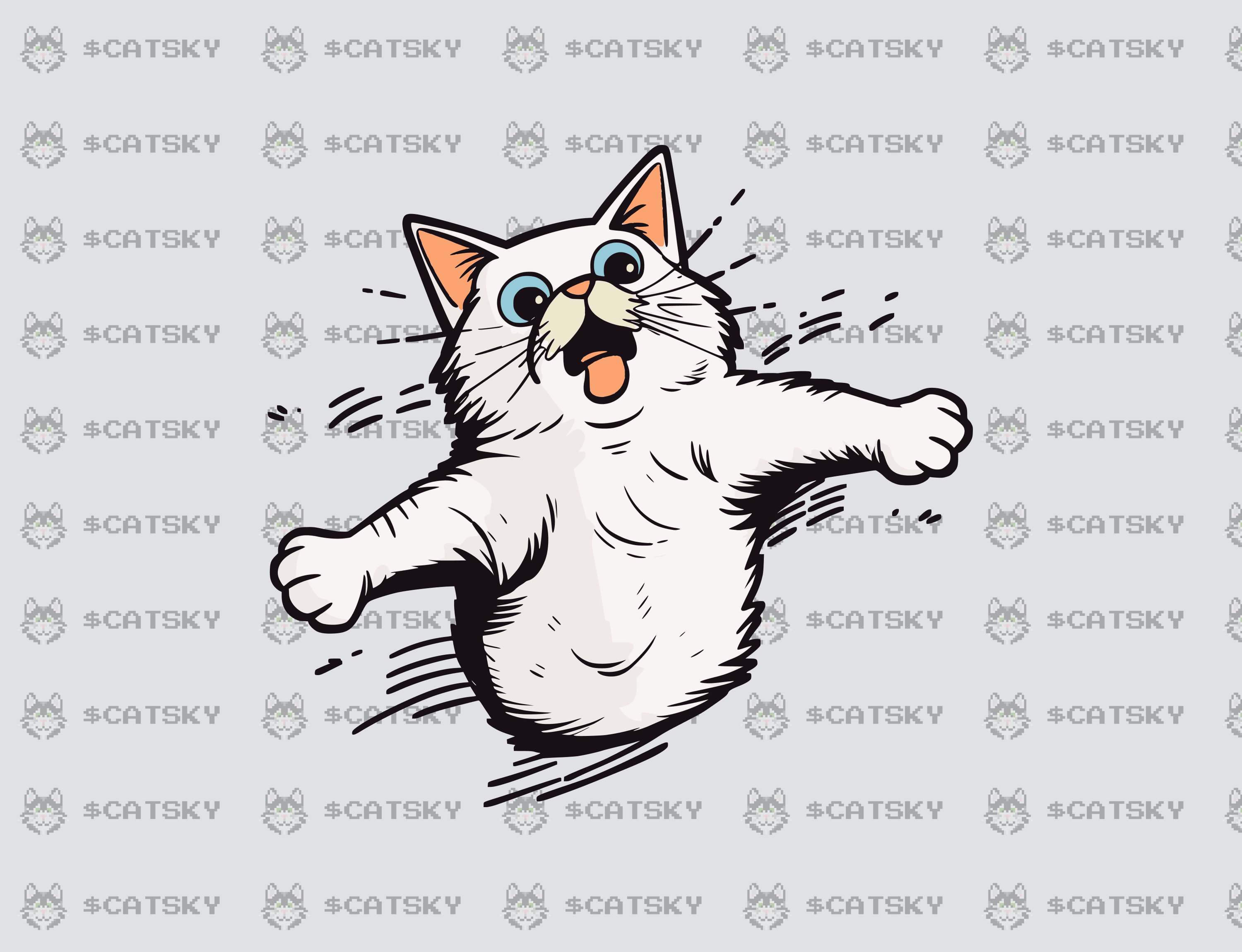 Bursting Cat Vector Clip Art Excited Cat Clipart, SVG, PNG, and PDF ...