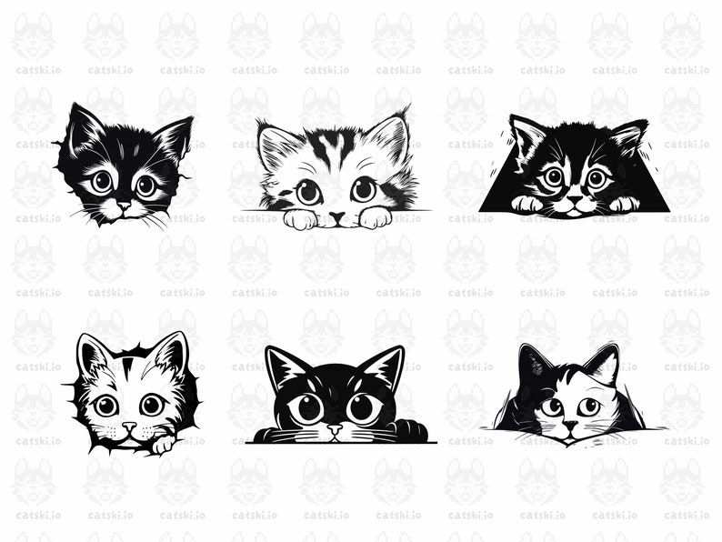 Cat Peeking SVG Bundle / Cut File / Cricut / Silhouette / Curious ...
