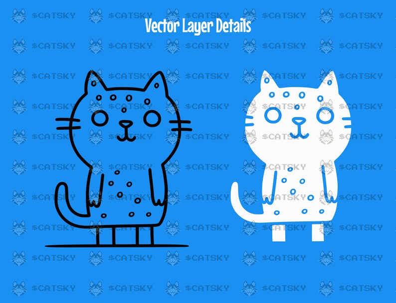 Simple Cartoon Cat Clipart Cartoon Kitten Clipart Svg Png Or Pdf Digital Download By Catsky