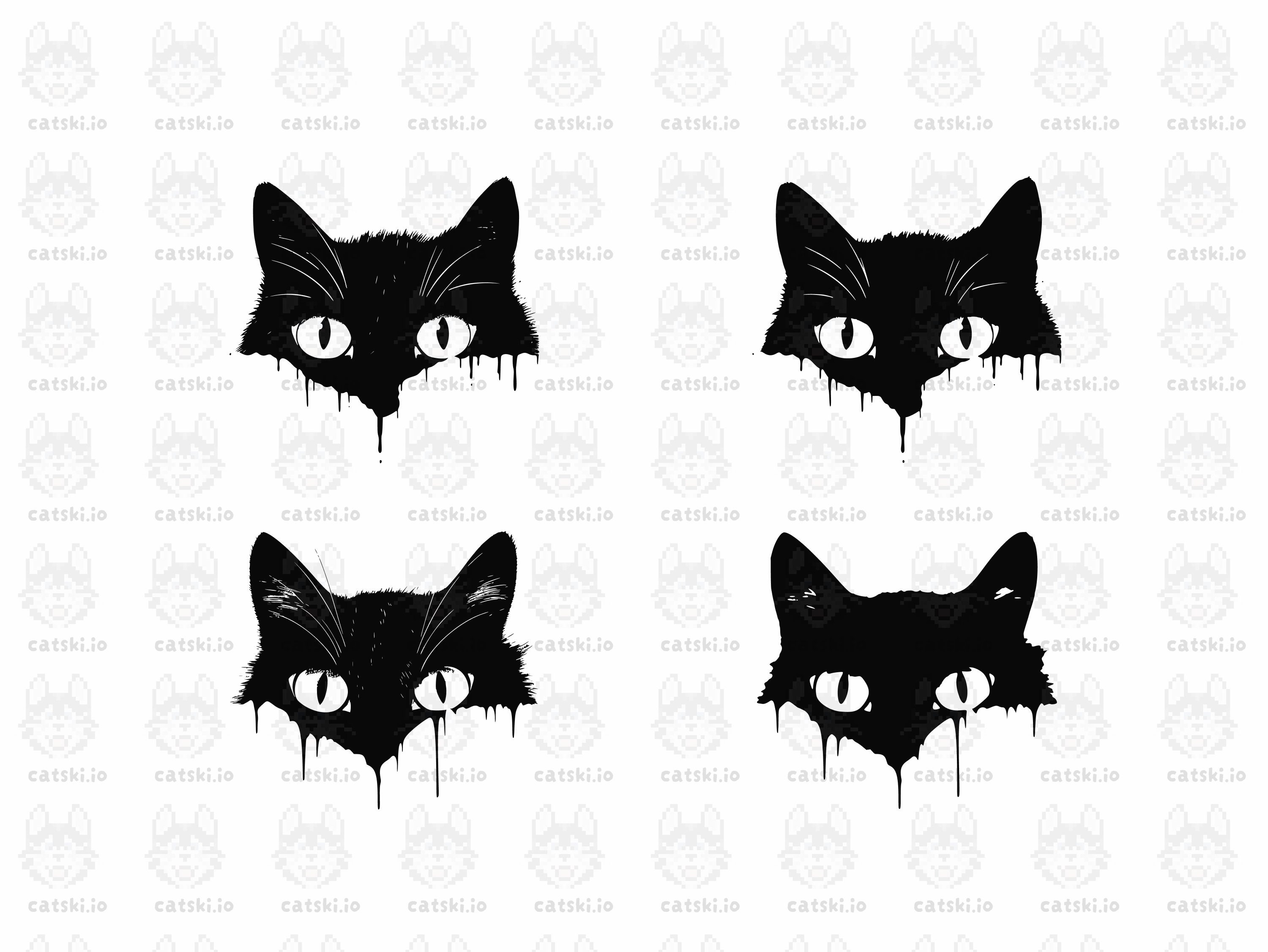 Drippy Cat SVG / Silhouette / Scary Cat / Creepy Cat / Halloween Cat ...