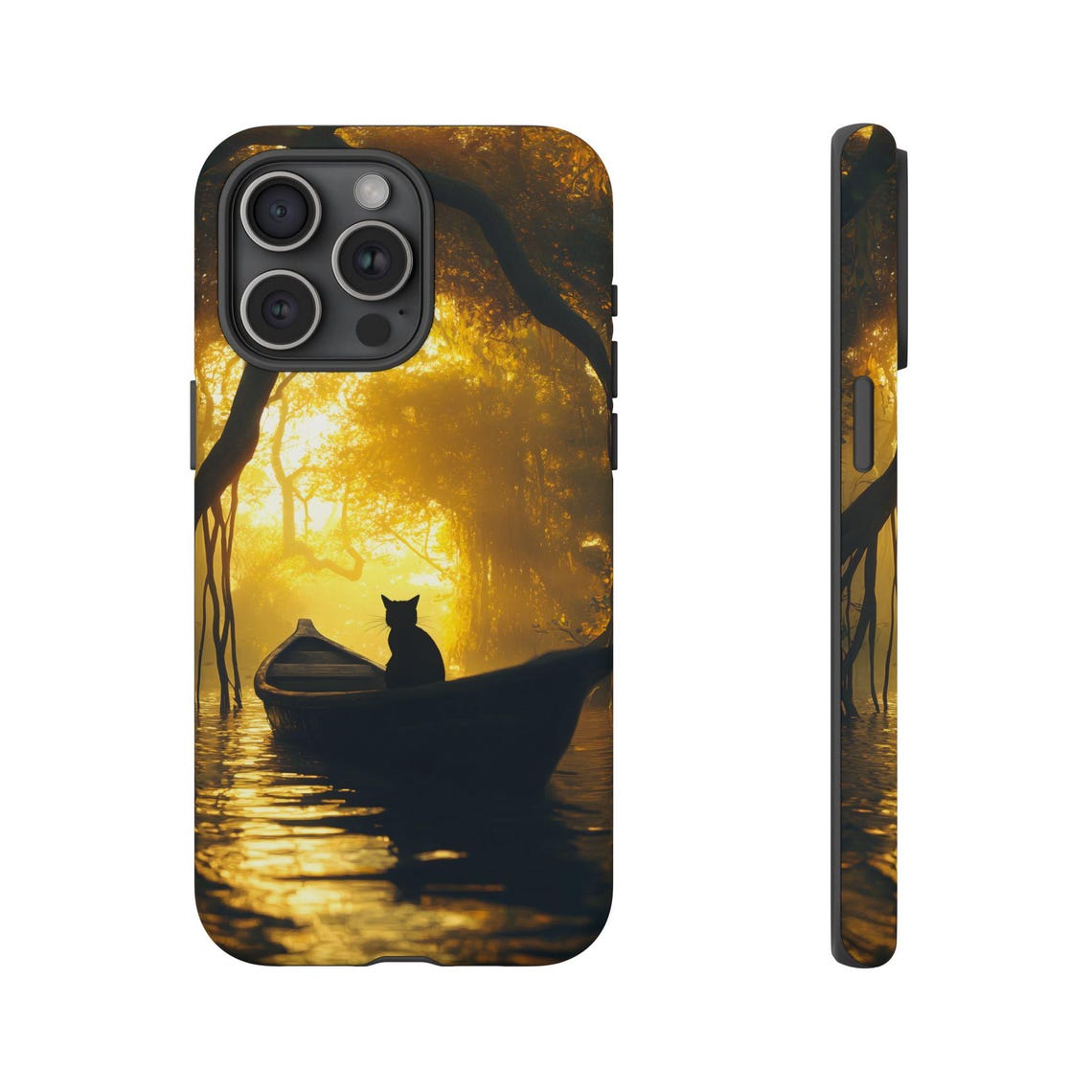 Enchanted Black Cat Silhouette in Boat Phone Case Iphone, Samsung ...