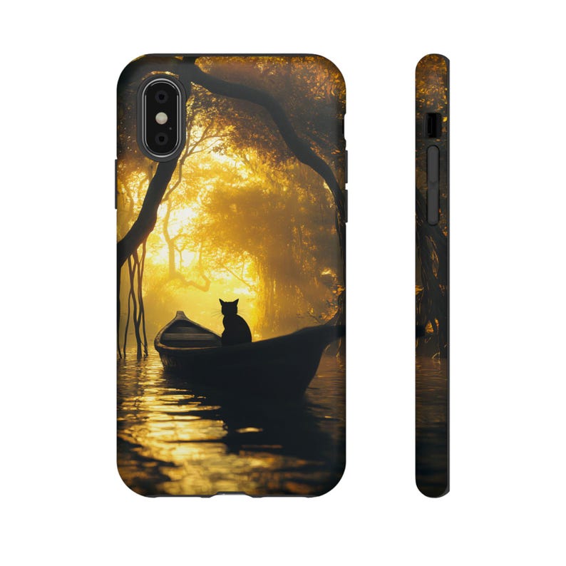 Enchanted Black Cat Silhouette in Boat Phone Case Iphone, Samsung ...