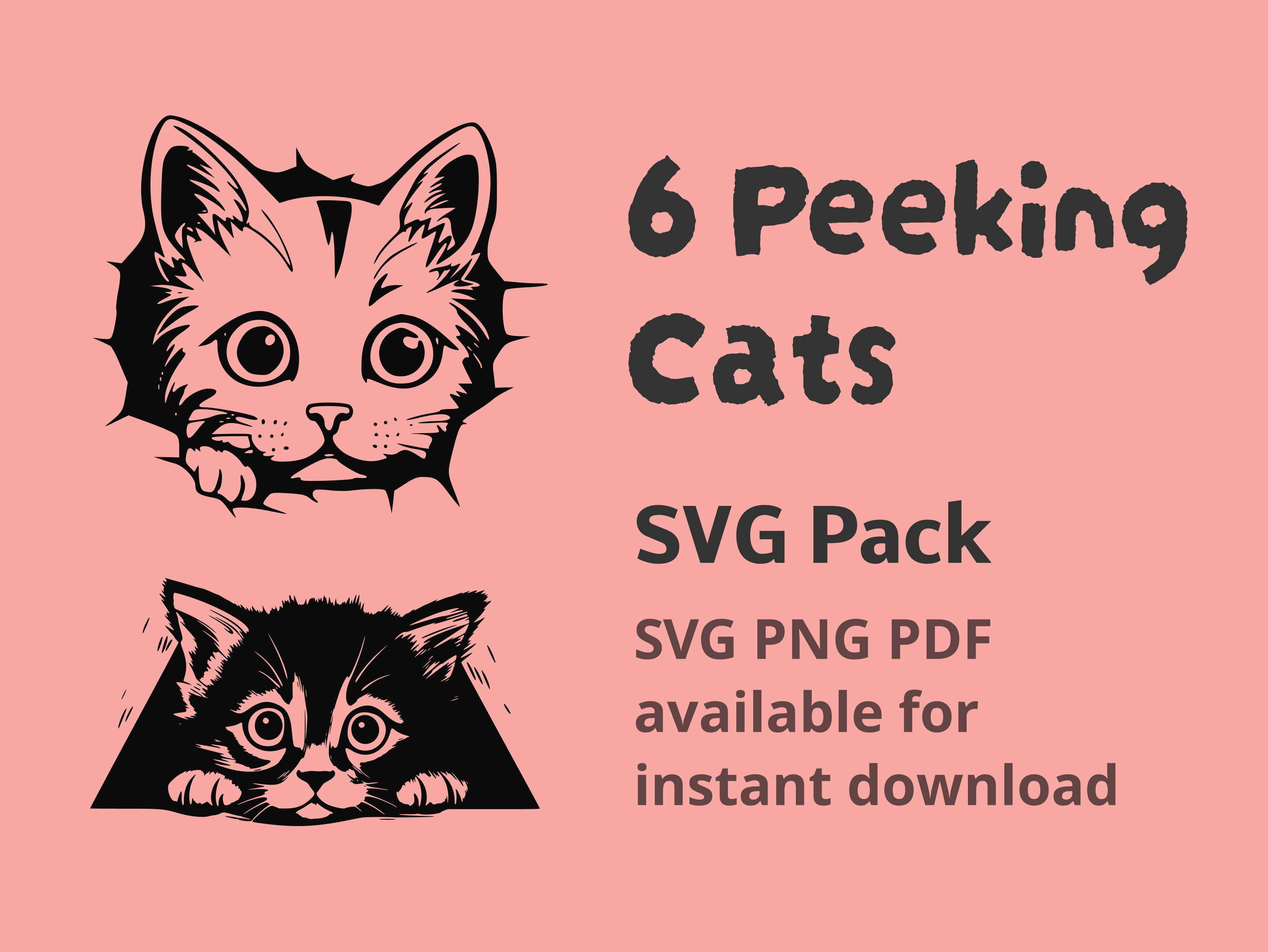 Cat Peeking SVG Bundle / Cut File / Cricut / Silhouette / Curious ...