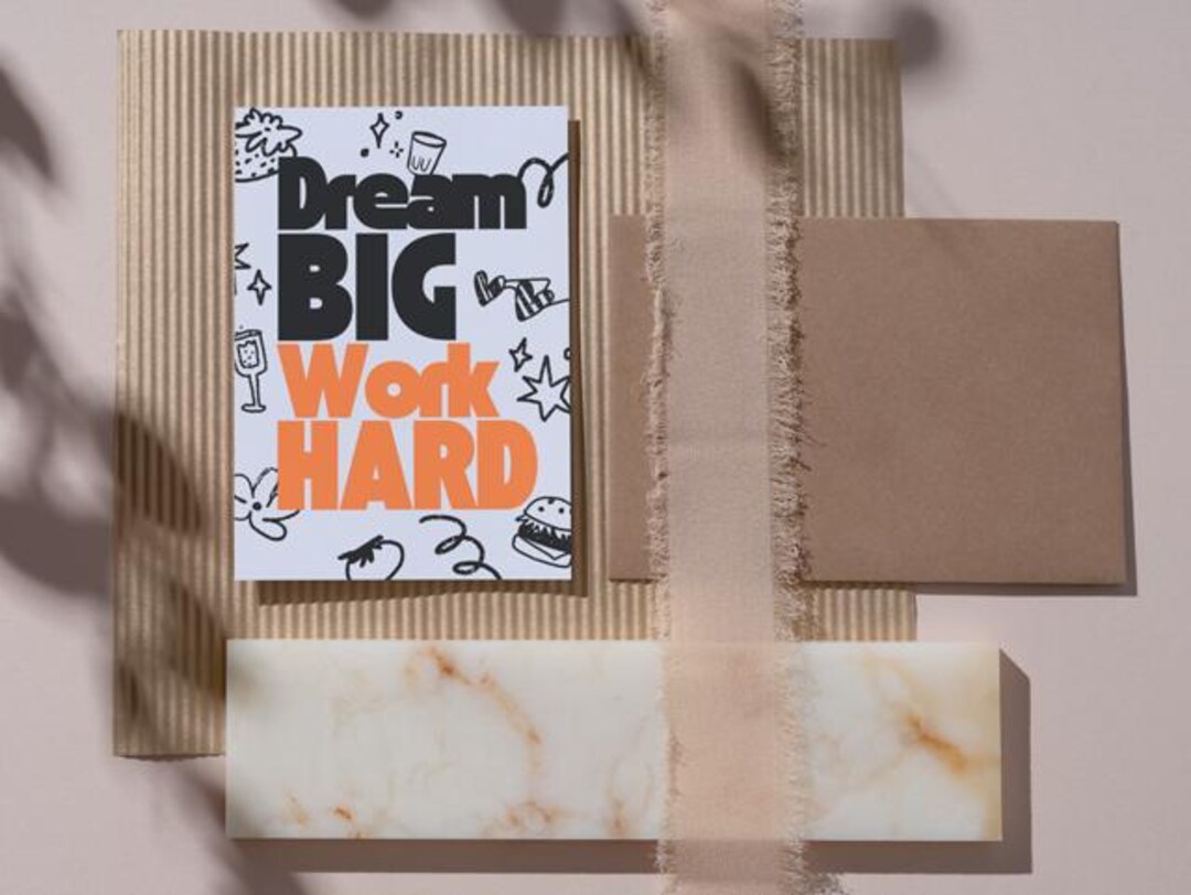 Printable Dream Big Work Hard Wall Art – Canva Editable Printable ...