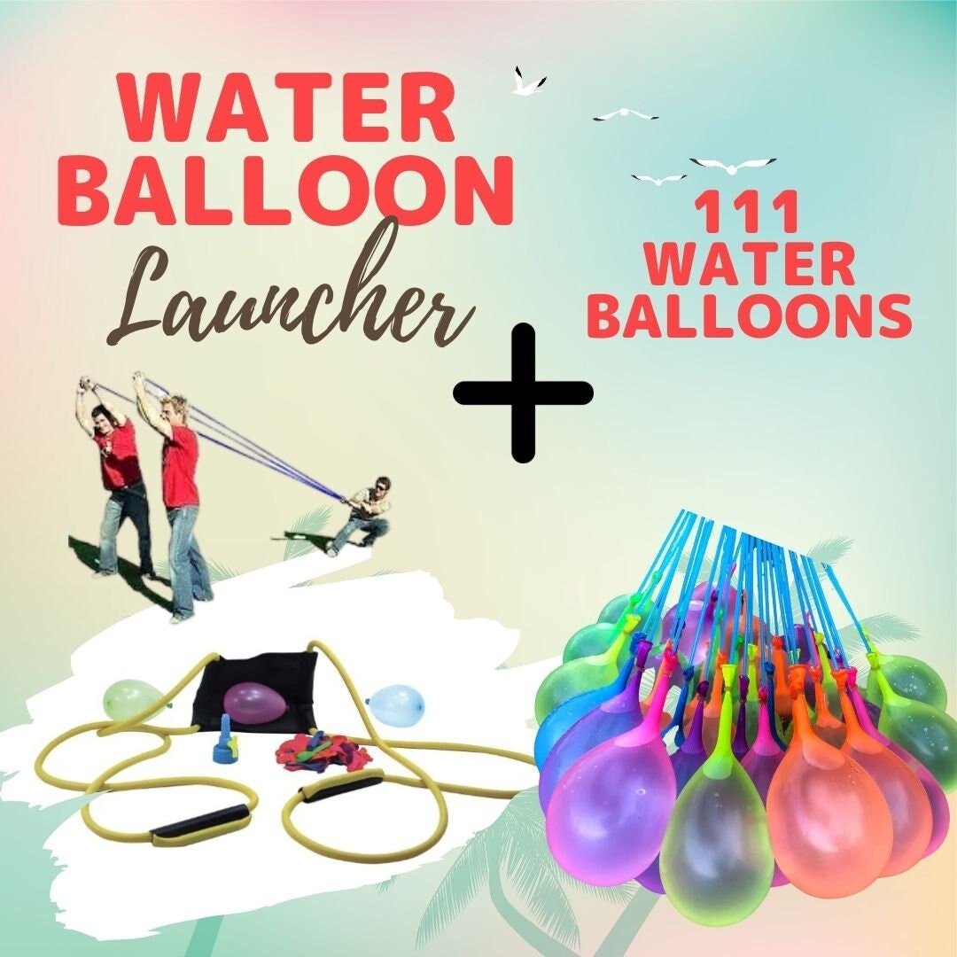 Water Balloon Launcher Set 111 Self-tie Water Balloons Perfect for ...