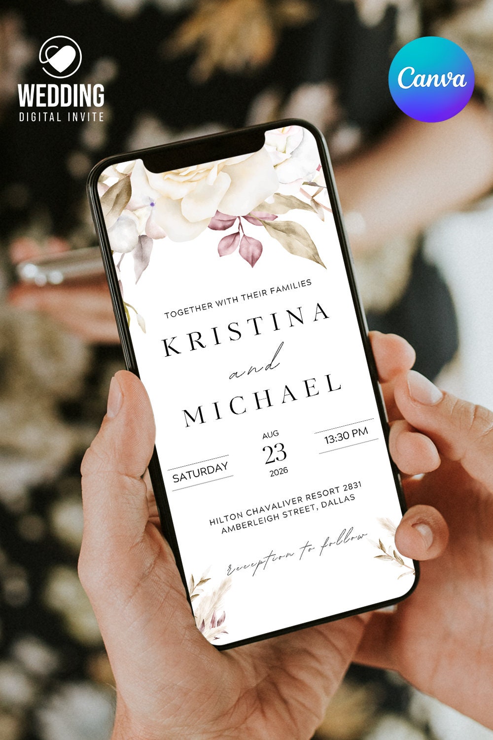 Elegant Digital Wedding Invitation for Modern Couples - Etsy