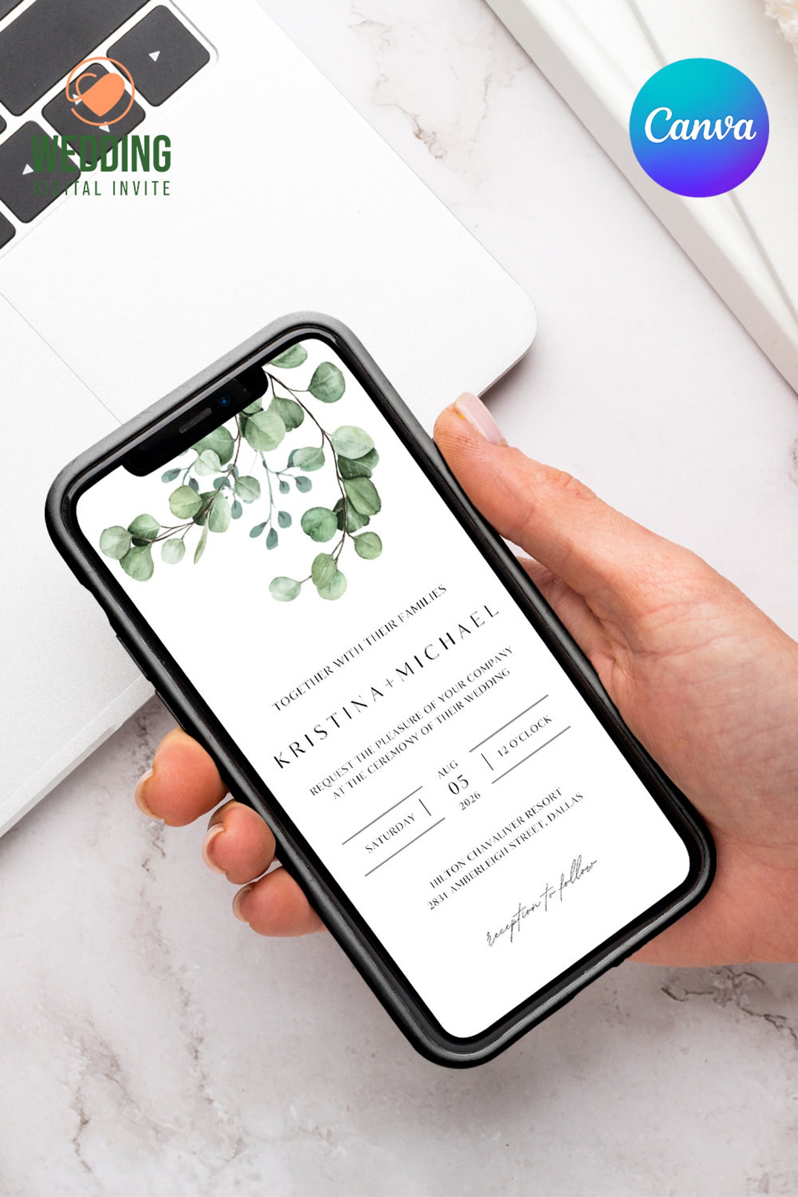 Modern Engagement Evite Template, Minimalist Online Invitation, Black ...