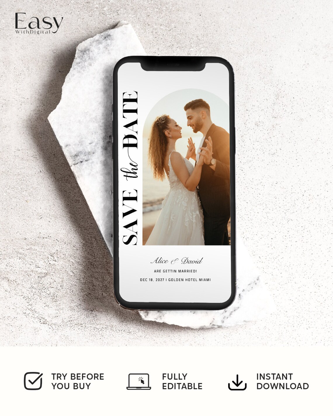 Digital Save the Date Template With Photo Save the Date - Etsy