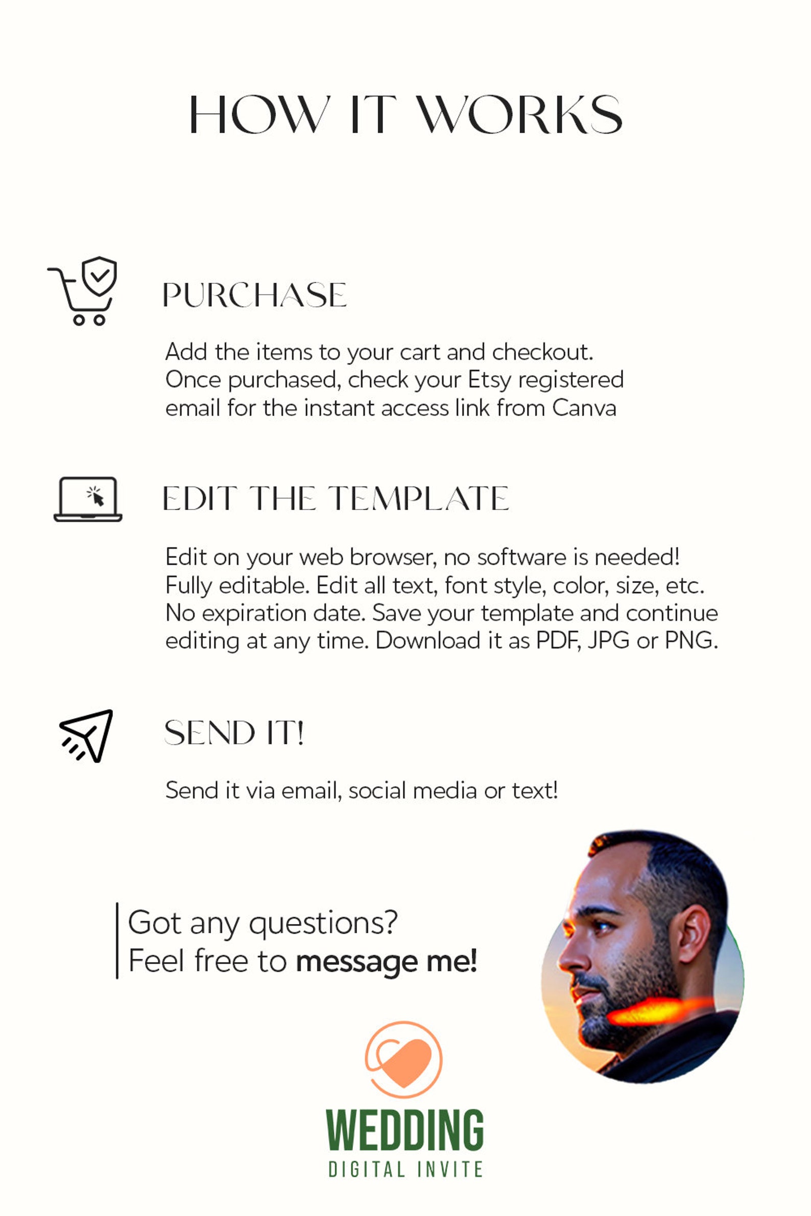 Modern Engagement Evite Template, Minimalist Online Invitation, Black ...