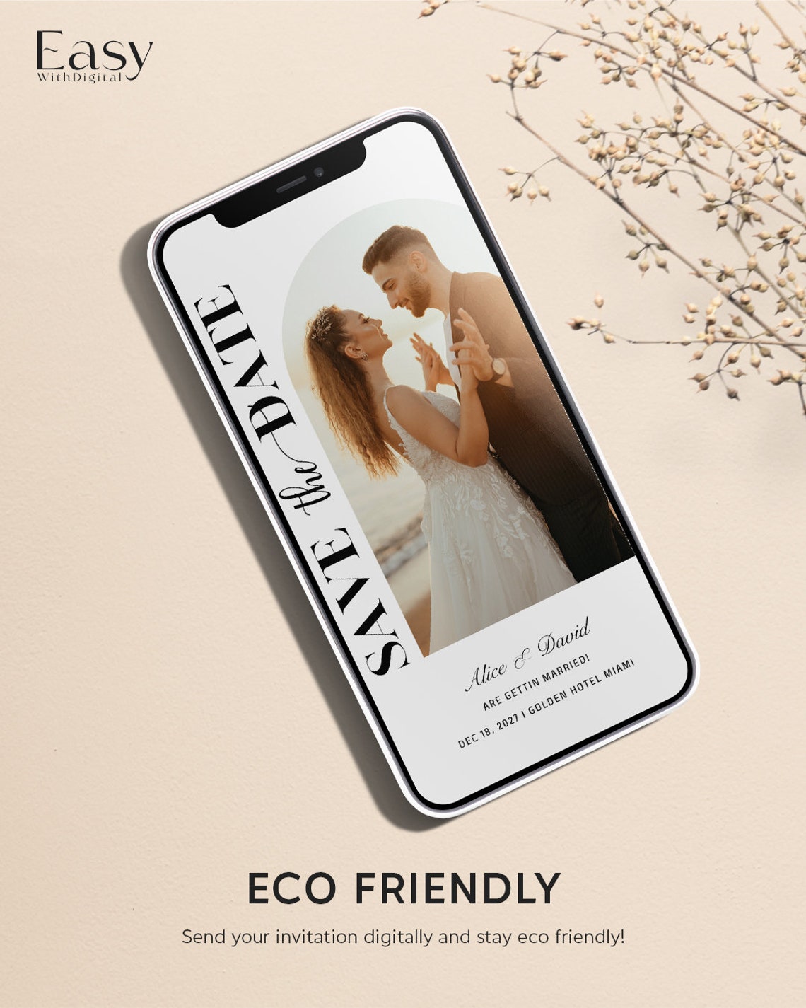 Digital Save the Date Template With Photo Save the Date - Etsy