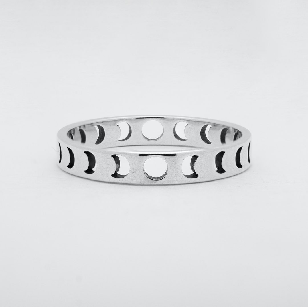 Celestial Cycle Moon Phases Ring Statement Ring 925 Sterling Silver - Etsy