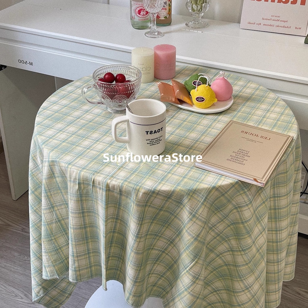Plaid Table Cloth Rectangle Green Plaid Tablecloth Picnic Table Covers ...