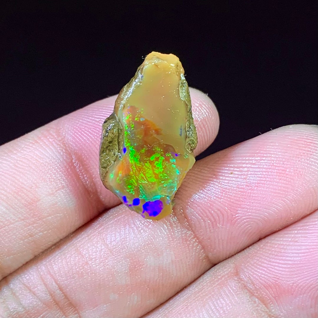 9.60 Ct, Natural Opal Raw, Ethiopian Opal Raw, Opal Raw Specimen, Multi ...