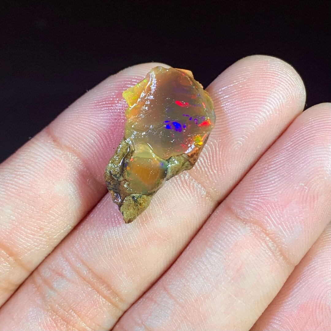 9.85 Ct, Opal Raw Specimen, Natural Opal Raw, Ethiopian Opal Raw, Multi Fire Opal Raw, Crystal ...