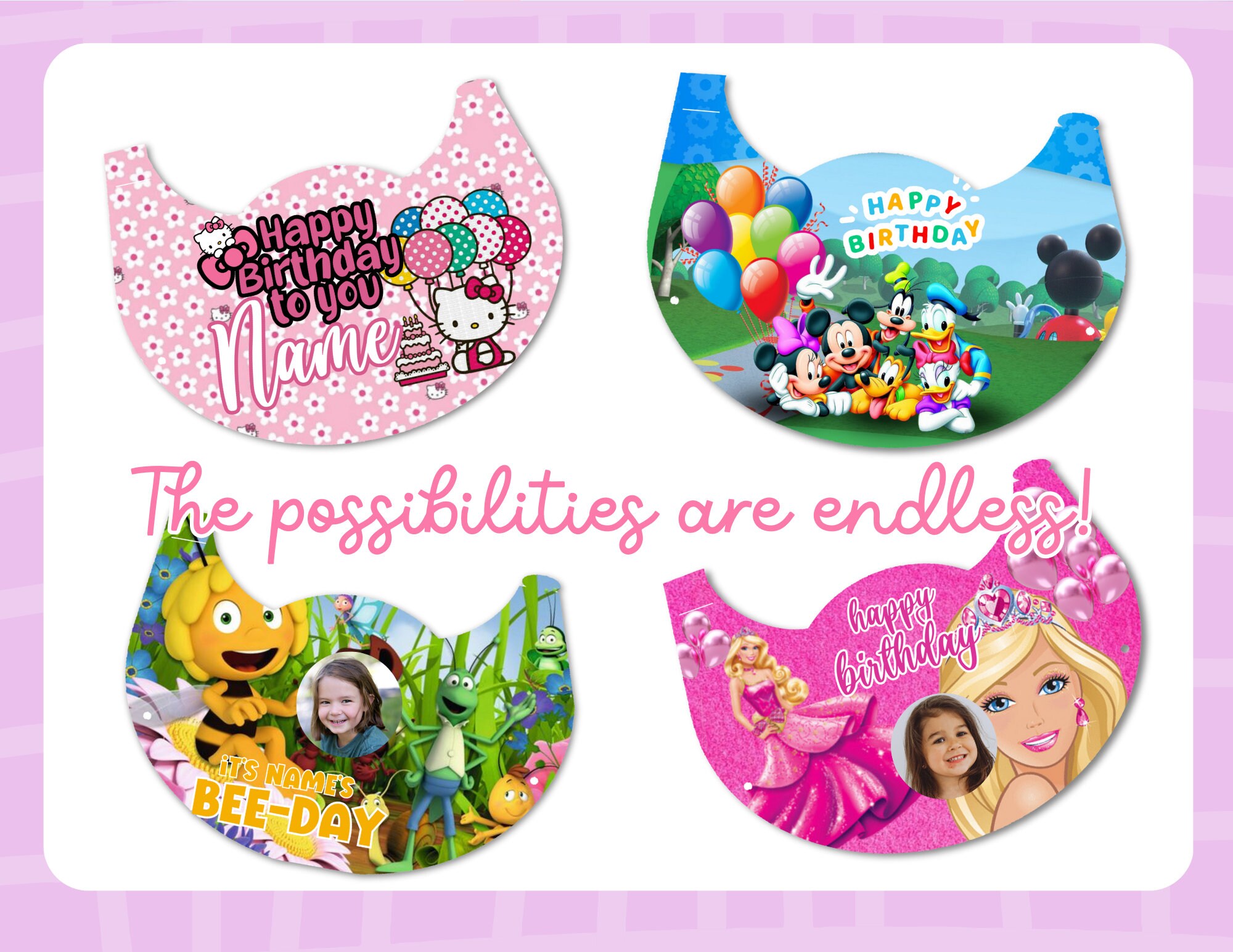 Custom Party Hats Personalized Design for Birthday Party or Any Event ...