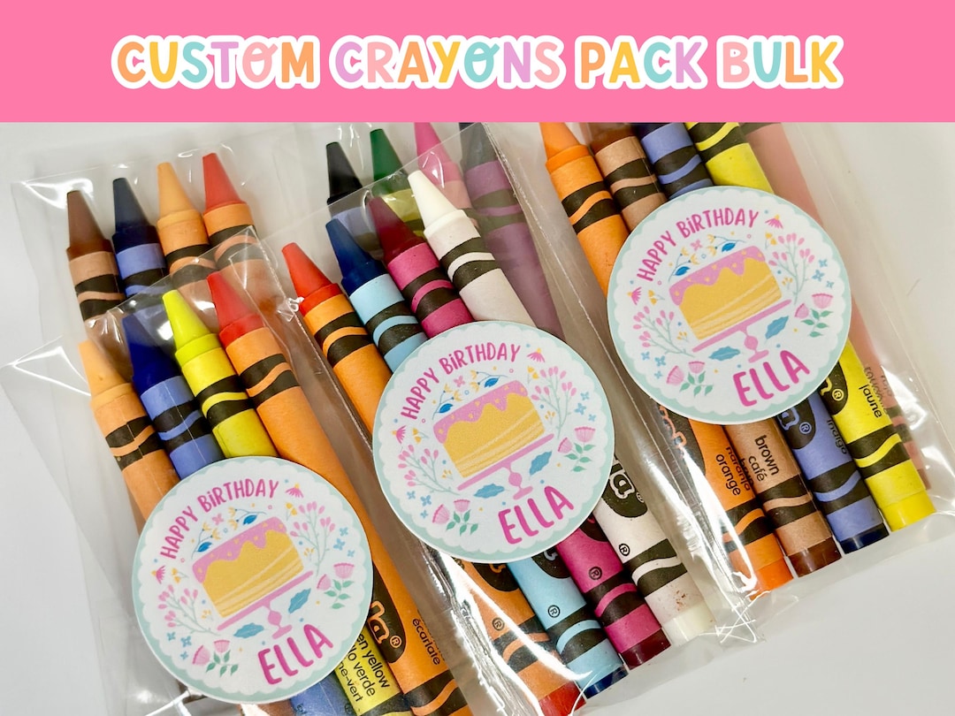 Personalized Crayon Pack Party Favor – Custom 4-pack Crayola Crayons ...