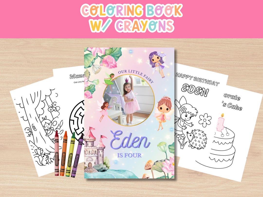 Custom Fairy Coloring Book Party Favor – Personalized Enchanted ...